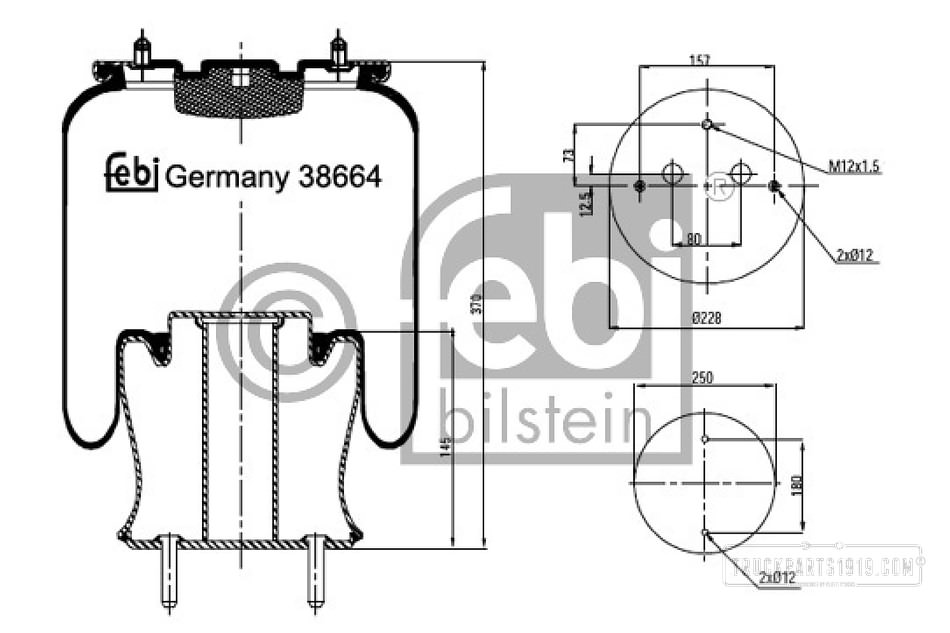 Air spring Scania 4- & 5-series 1386199 - Truckparts 1919